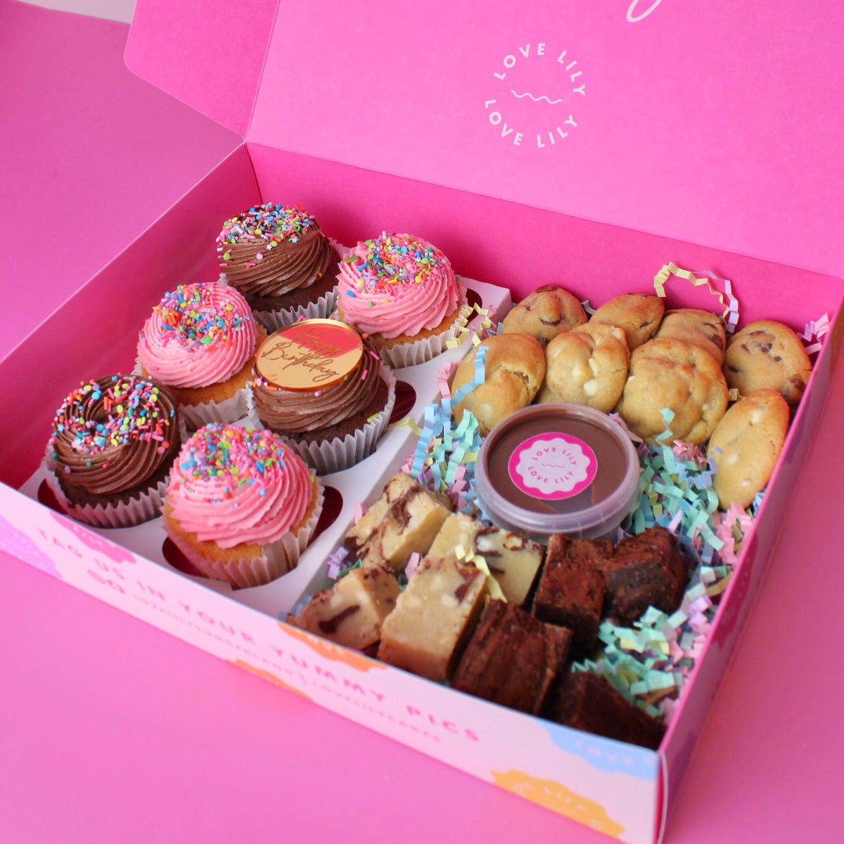 Celebration Cupcake & Dipping Box - Pink or Blue | Love Lily Cakes